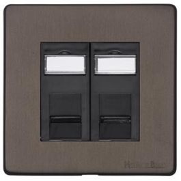 Heritage Brass Vintage Range Matt Bronze, X09 - 2 Gang Master Line Socket