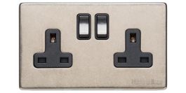 Heritage Brass Vintage Range Rustic Nickel, XRN - Double Socket (13 Amp)